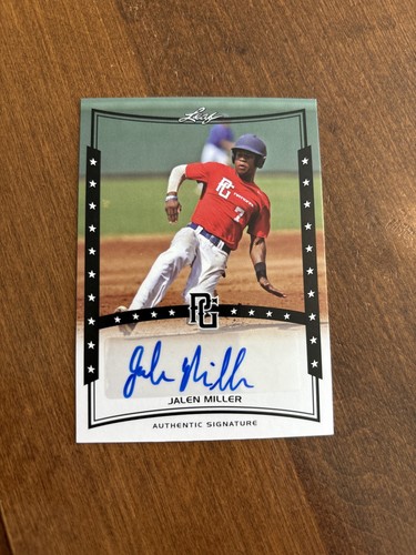 Jalen Miller 2014 Leaf Perfect Game Black Auto A-JM2 San Francisco ...