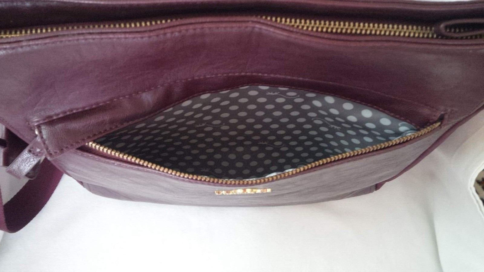 KIPLING Faux Leather & Nylon Trim Plum Messenger Cros… - Gem