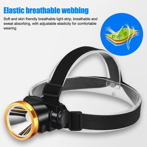 LED Headlamp Camping Hiking Head Torch USB Rechargeable Headlight ...