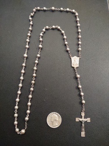 29.1 Gram, 28" Body, 4.5" Flail Rosary All Sterling Silver 925 Jesus ...