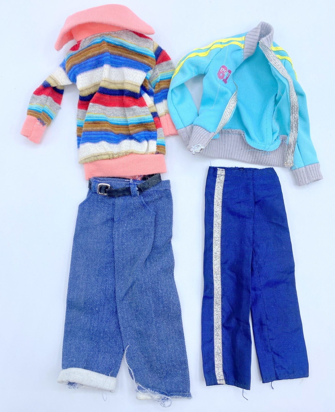 N9 DRESSED BARBIE DOLL FASHION CLOTHING LOT KEN JEANS PANTS JACKET ...