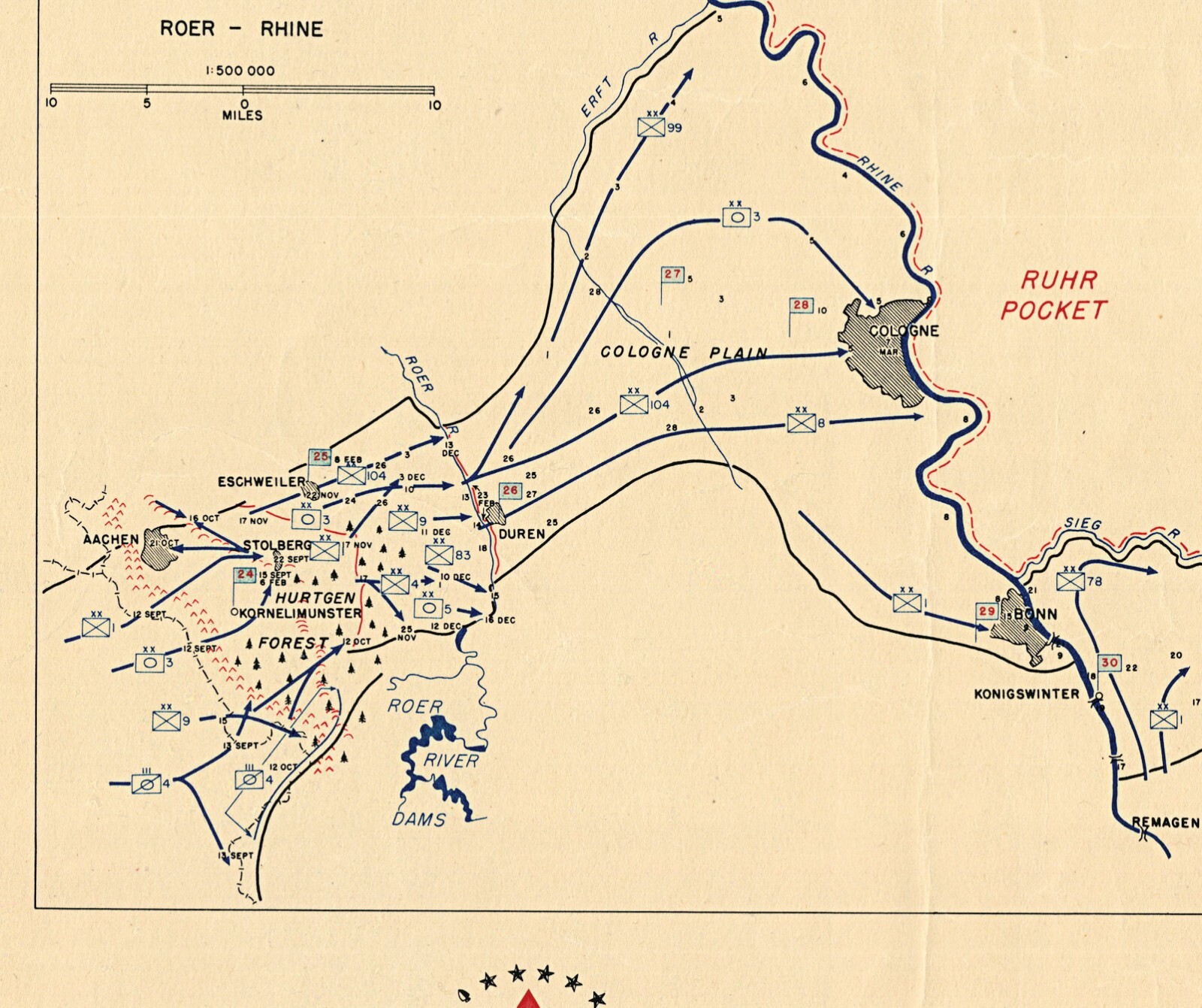 VII Corps US Army Military War Map D-Day - | Grelly USA