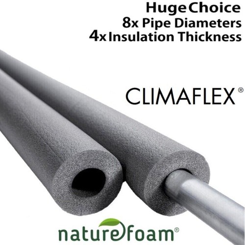 Climaflex Foam Pipe Insulation ~ Lagging Wrap Roll ~Huge Range inc 9mm ...