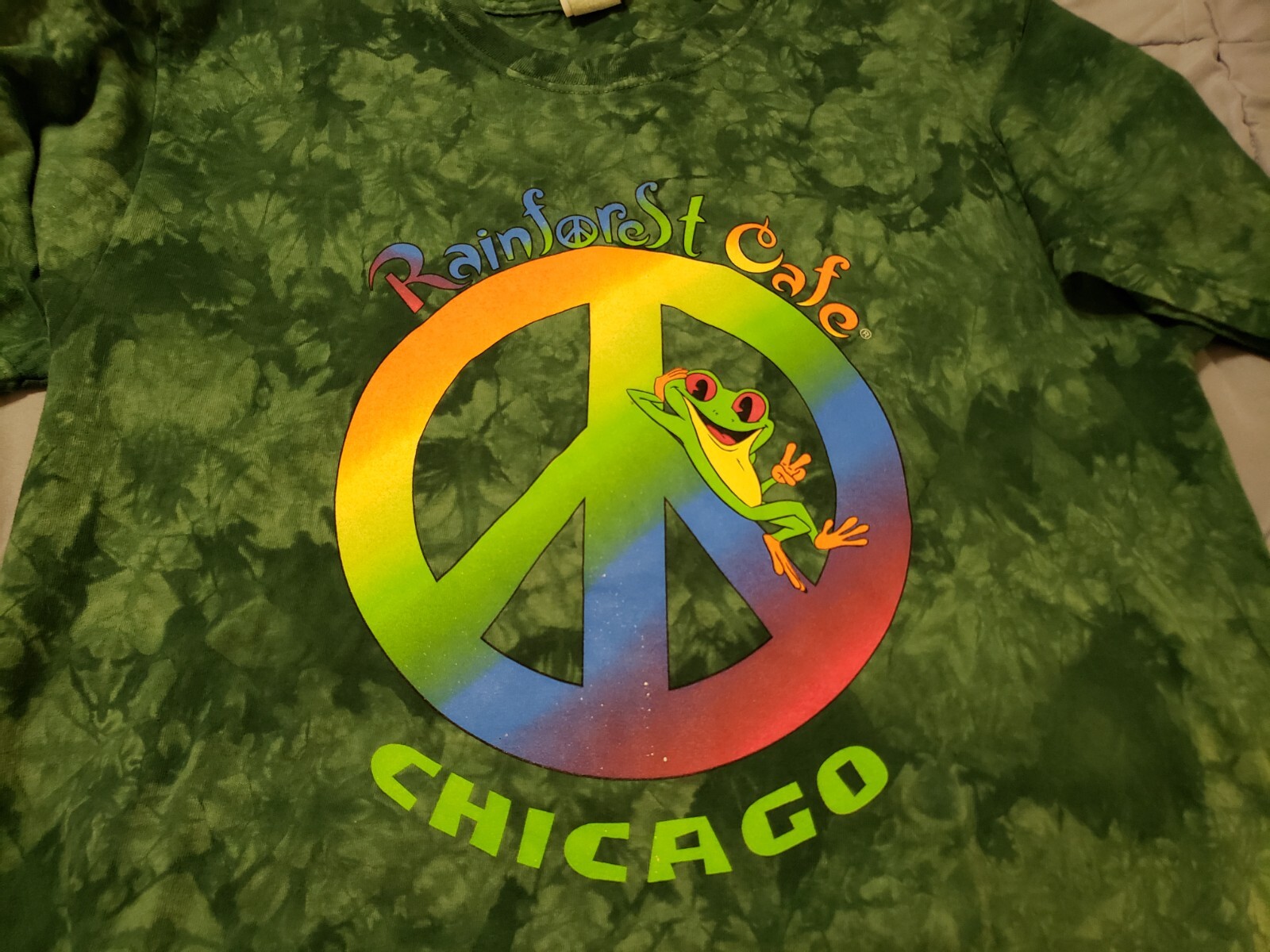 Vintage Hippie Rainforest Cafe Tie Dye Chicago Peace … - Gem