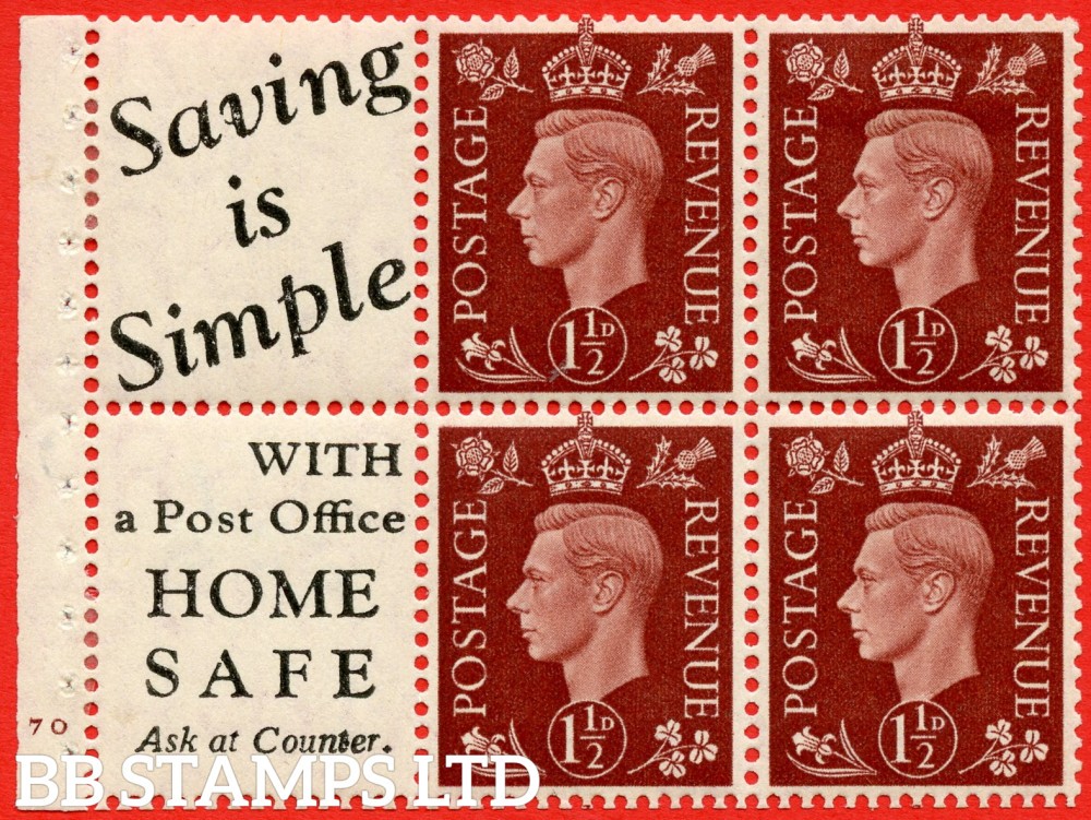 SG. 464b. QB23 (10). 1½d Red - Brown. A fine mounted mint cylinder pane ...