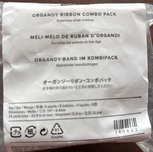 Stampin Up ORGANDY RIBBON COMBO PACK 5 Spools NEW Retired | eBay