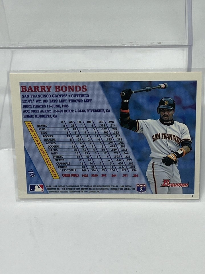 1996 BOWMAN SILVER FOIL BARRY BONDS #78 | eBay