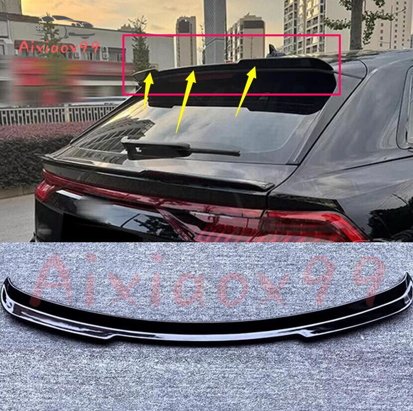 Glossy black Rear Trunk Lip Spoiler Roof Tail Wing For 2019-24 Audi Q8 ...