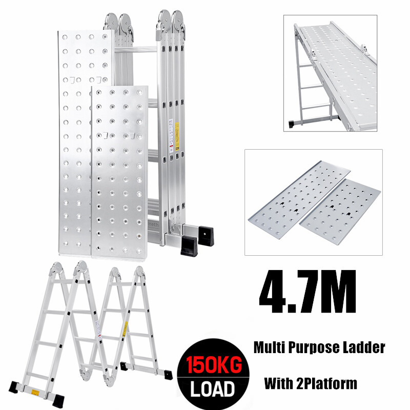 4.7 Metre Aluminum Folding Multipurpose Combination Platform Ladder ...