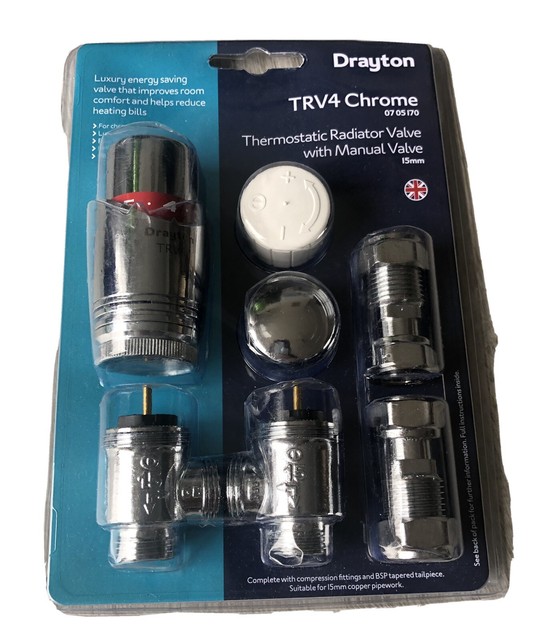 Drayton Trv4 Thermostatic Radiator Valve With Lockshield Chrome 0705170 ...