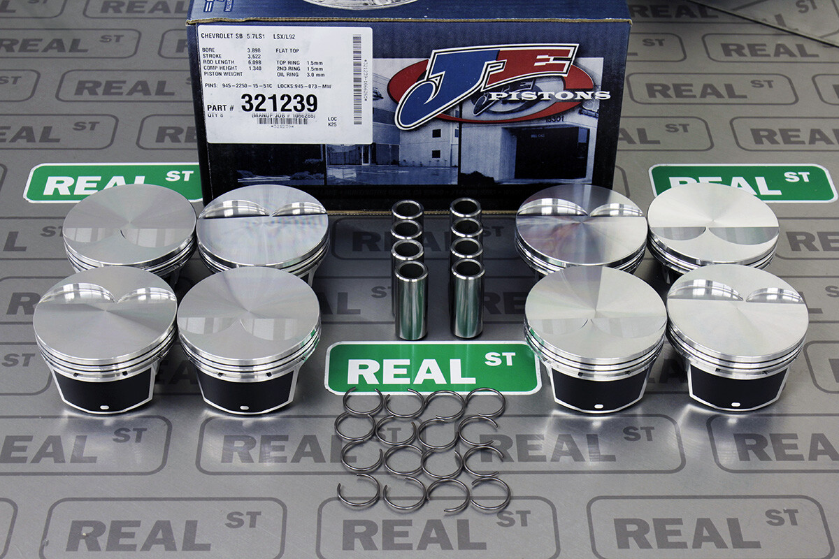 JE Forged FSR Pistons Chevy LS1 Gen3 Flat Top Corvette 10.2:1 STD Bore ...