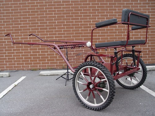 2-Wheel Carriage/2-Wheel Cart for Horses & Ponies, Burgundy, Wheel Size ...