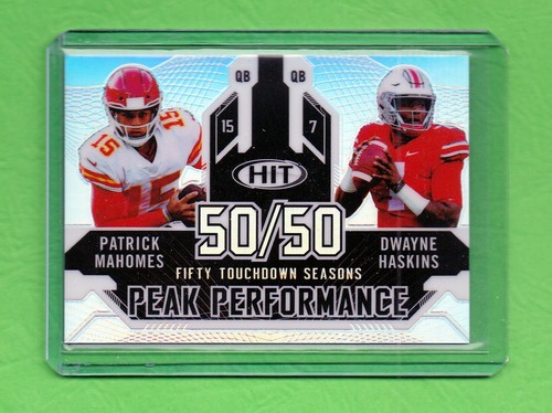 2019 Sage Hit Patrick Mahomes / Dwayne Haskins 50/50 Peak Performance # ...