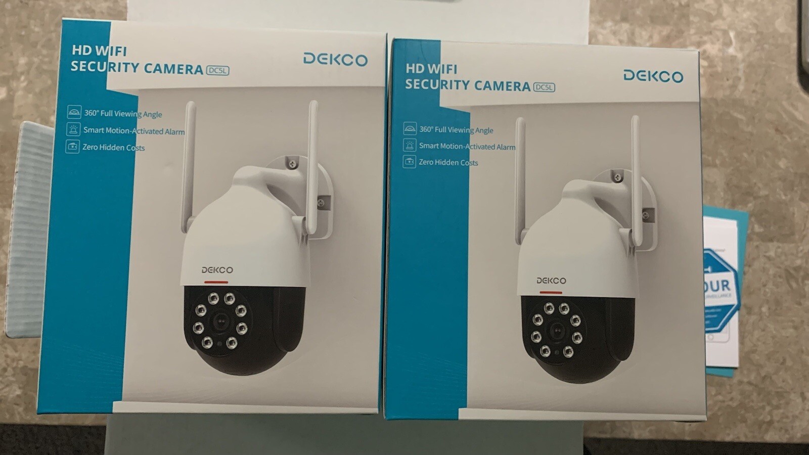 DEKCO 2 PACK HD WI-FI SECURITY CAMERA DC5L PAN-TILT 360° VIEW 2-WAY ...