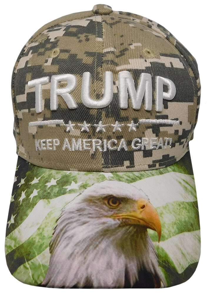 Trump 2024 Keep America Great 45 USA Eagle Bill ACU Digital Hat Cap | eBay