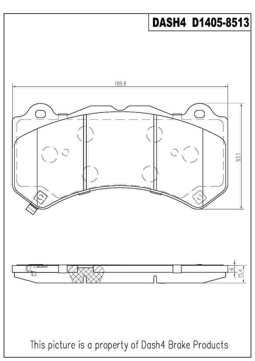 Disc Brake Pad Set-Premium Organic Pads Dash 4 Brake D1405 for sale ...