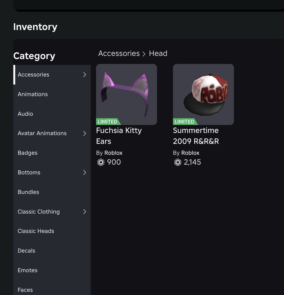 Roblox 2009 Account - 3K RAP - 2 Limiteds - 100% Authentic | eBay
