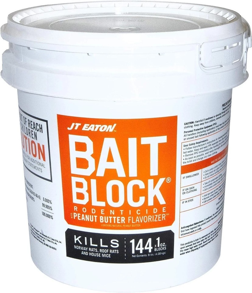144 Count Rodenticide Blocks - Diphacinone Formula for Instant Rodent ...