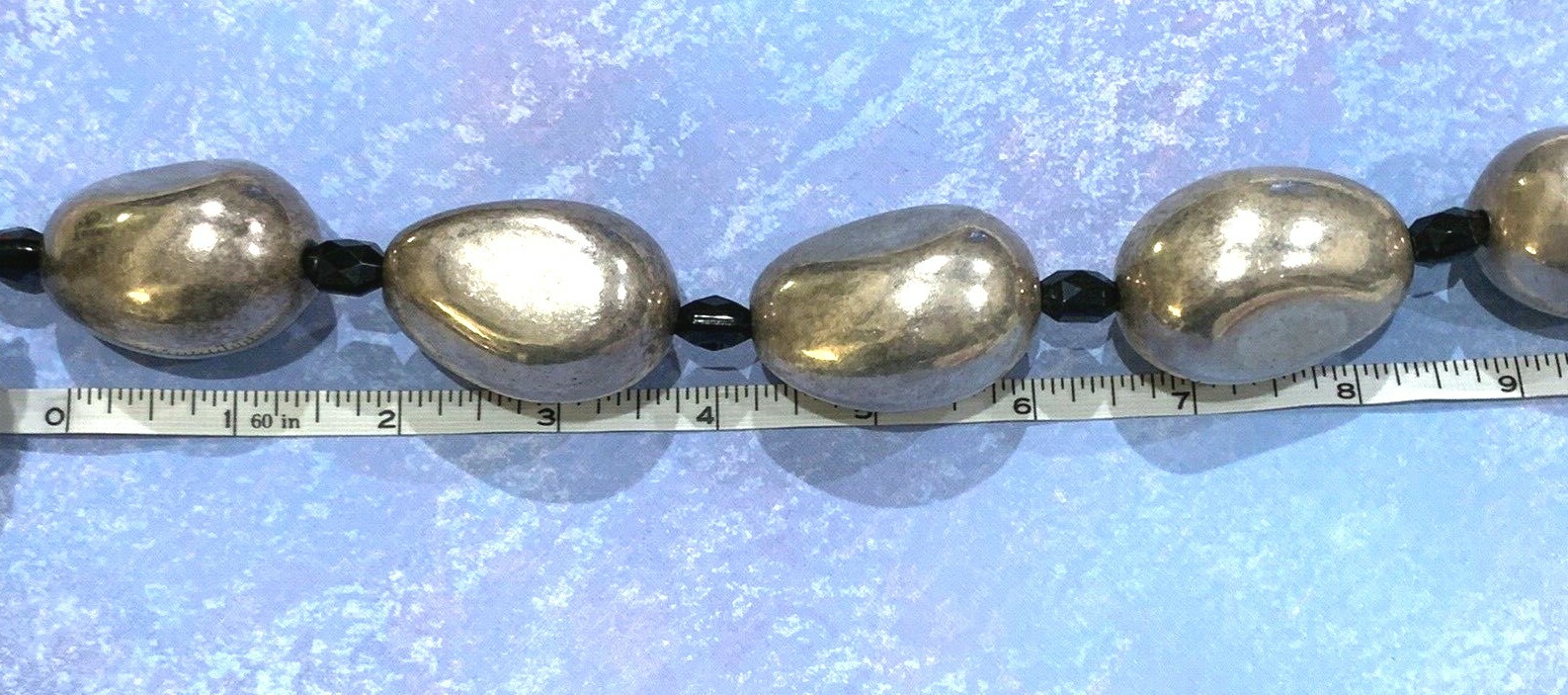 Impressive ANTHONY ALEXANDER Necklace Silver Black Beads Statement 18 ...