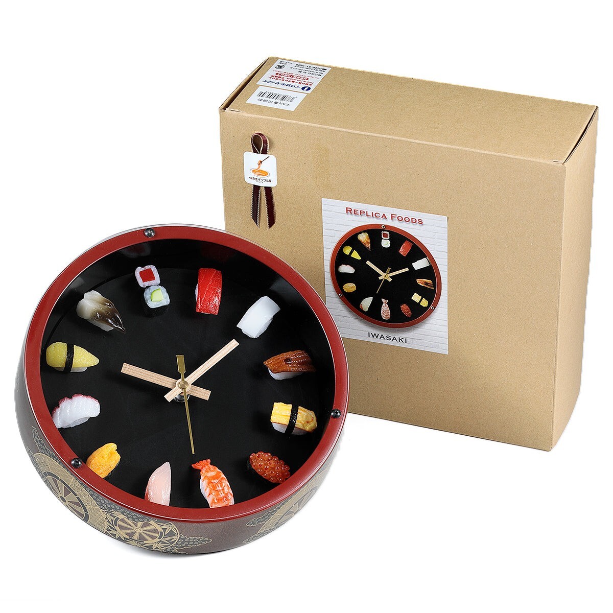 Sushi Clock Japanese food sample craftsman 12 nigiri-sushi made in ...