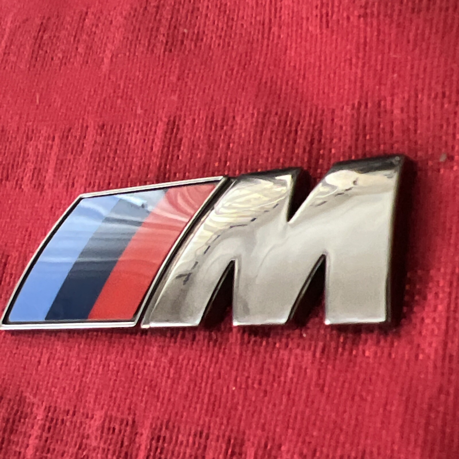 /M RED, BLUE & CHROME BMW CAR BADGE 8058881, 8058882. 4.5cm. | eBay