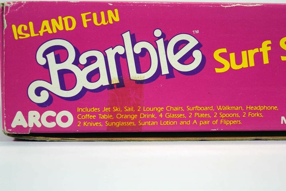 NIB Vintage Barbie Island Fun Surf Set 25 Piece Complete 1987 Arco | eBay
