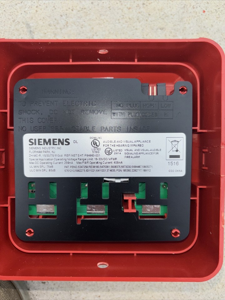 Siemens Wall Mount Fire Alarm Strobe - Red 786697060120| eBay