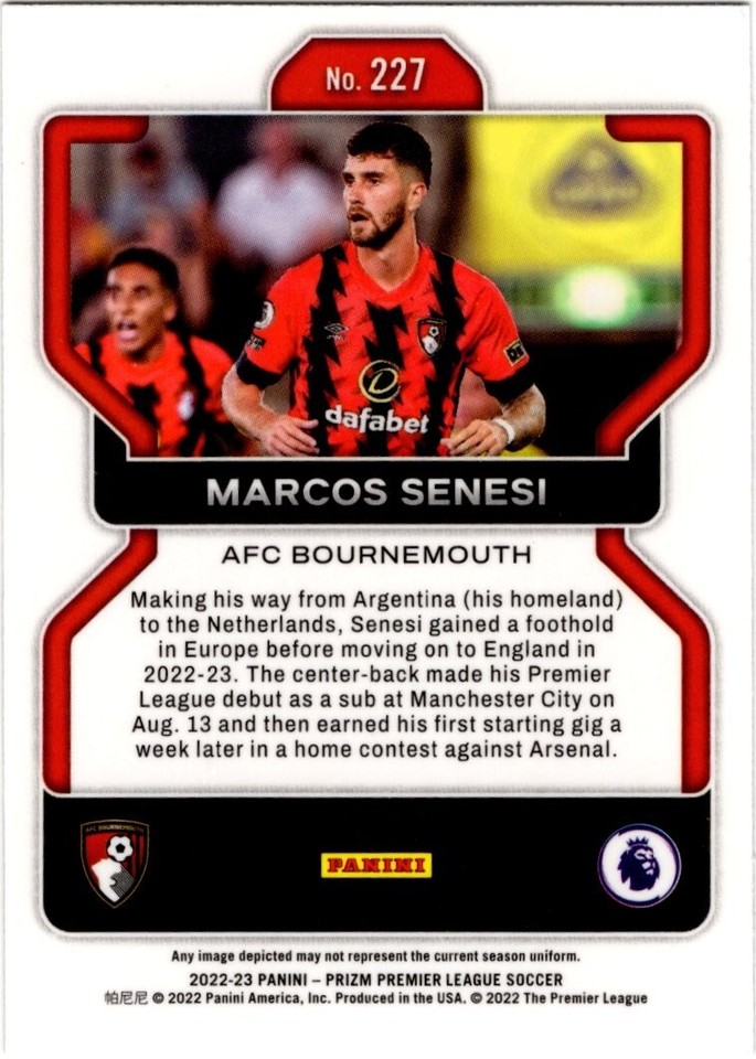 2022 Panini Prizm English P/L #227 Soccer Marcos Senesi UNLIMITED ...