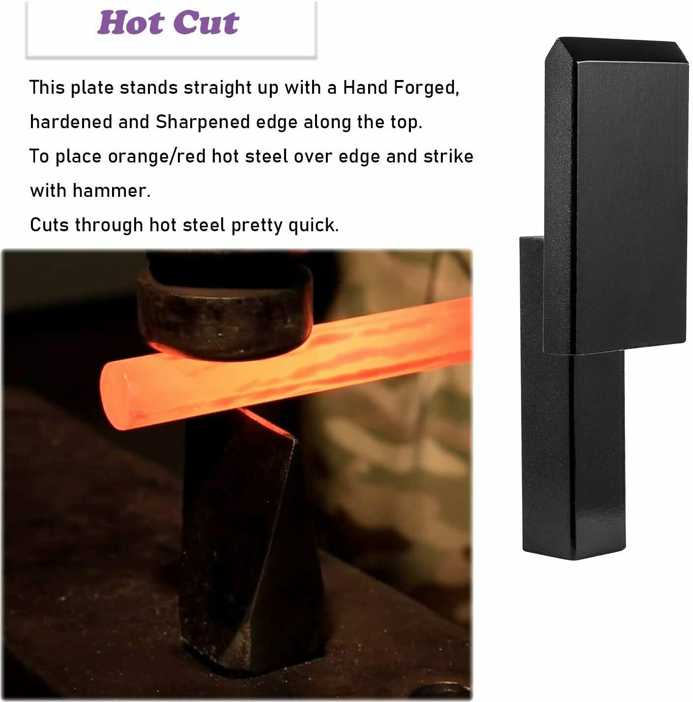 1 Inch Blacksmith Anvil Forge Hardy Hot Cut Creasing Stake Fuller ...