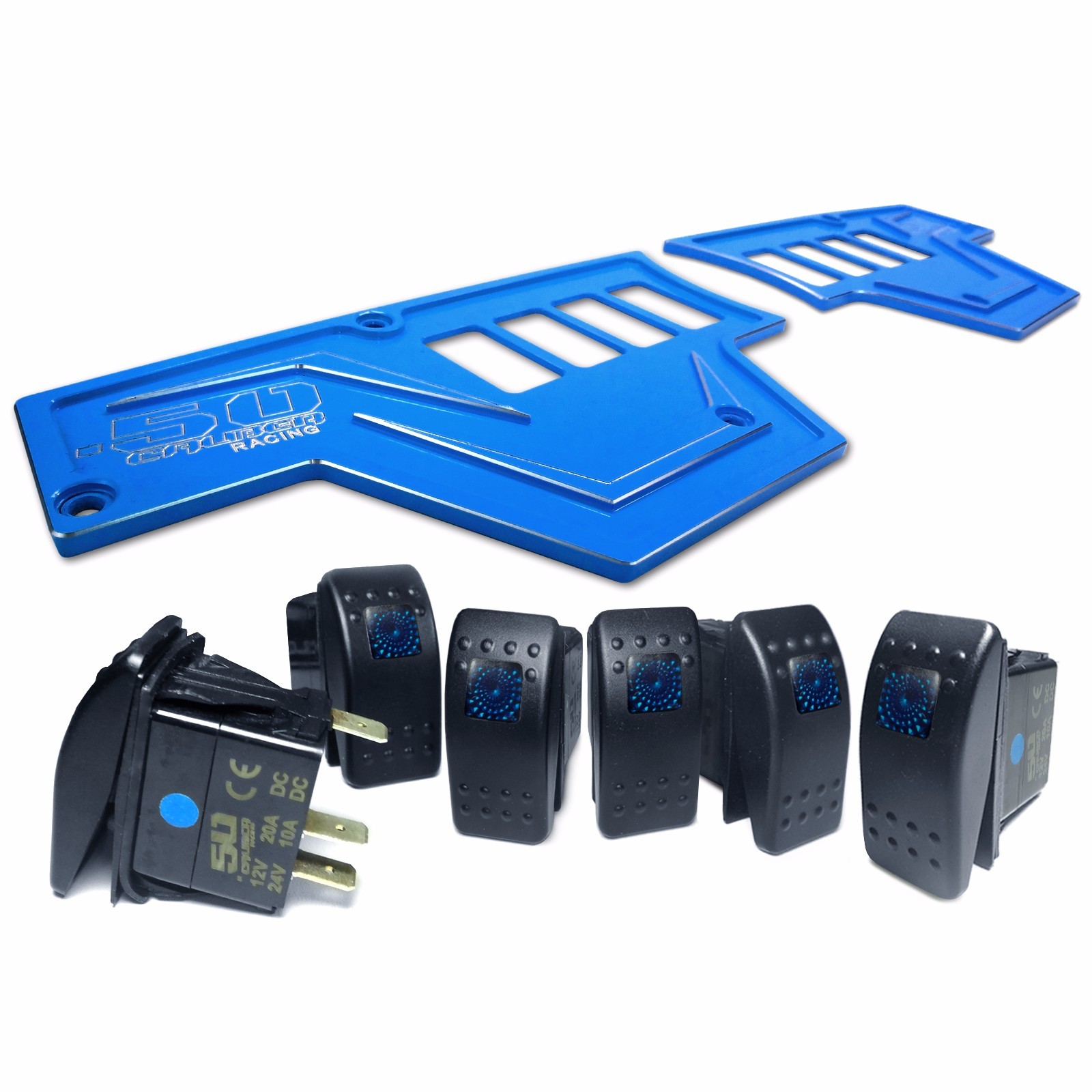 Blue Waterproof Dash Panel + Rocker Switches Polaris RZR xp1000 2016 w ...