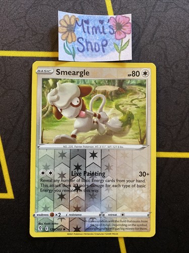 Smeargle 128/203 Reverse Holo Rare Evolving Skies Pokemon TCG Card NM ...