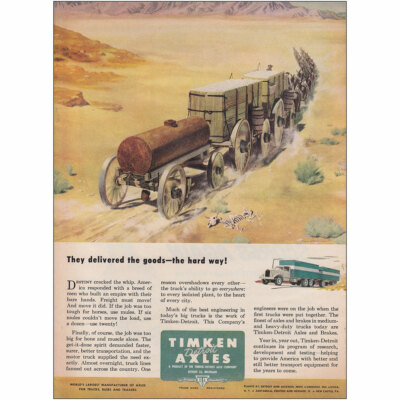 1951 Timken Detroit Axles: Delivered the Goods Vintage Print Ad | eBay