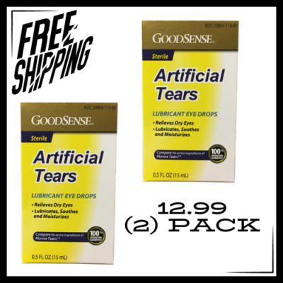 2 Goodsense Sterile Artificial Tears Lubricant Eye Drops Dry Eye Relief ...