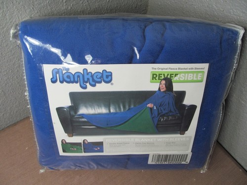 The SLANKET Original Fleece Blanket Sleeves Super Soft GREEN/BLUE ...