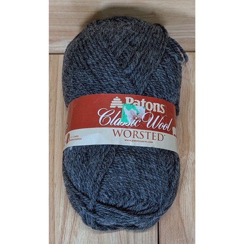 Patons Classic Wool Worsted Yarn Dark Gray Mix 3.5 oz Skein 100% Wool ...