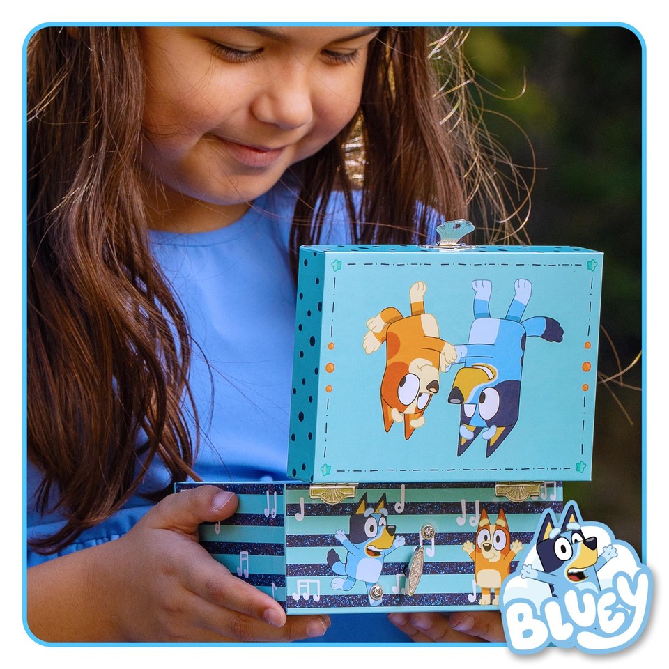 Mini Treasures Bluey Jewelry Box for Girls - Musical with Blue ...