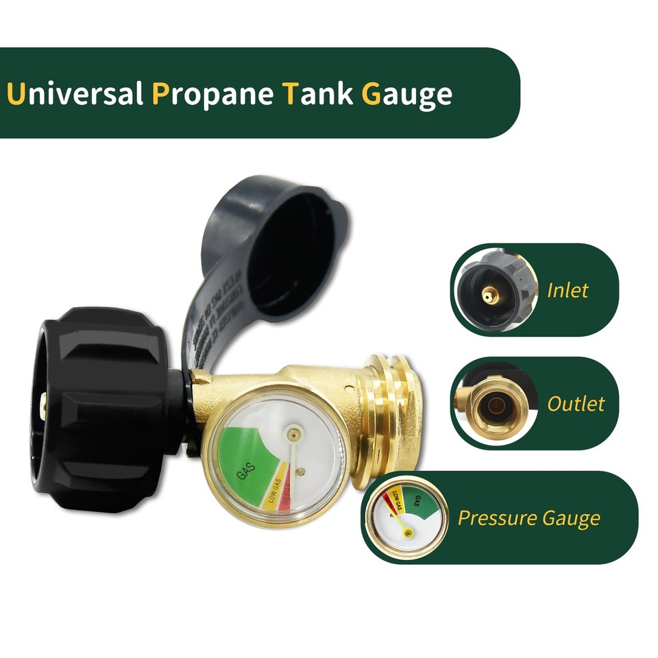 Propane Tank Gauge with Glow-in-The-Dark Dial, Universal Gas Level ...