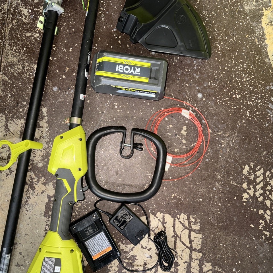 RYOBI 40V 15" Cordless String Trimmer Expand-It Capable w/ 4.0Ah ...