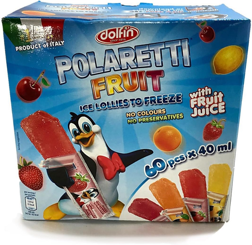 Dolfin Polaretti Fruit Juice Freezer Pops Ice Lollies to Freeze Pack of ...