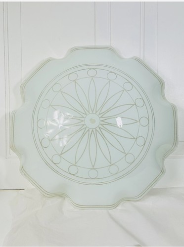 Vtg Mcm Art Deco Nouveau Sunburst Ruffled Ceiling Light Shade Cover 18 ...
