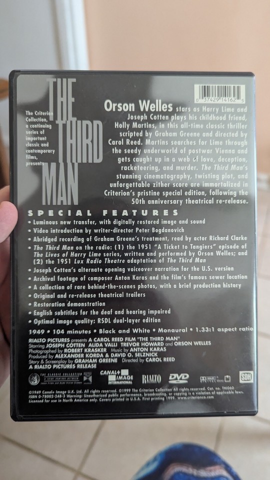 The Third Man (Criterion Collection #64) (DVD, Full Screen Presentation ...