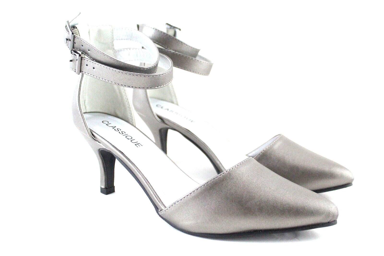CLASSIQUE WOMENS CAMLO size 8.5 medium 2.5 in HEEL DRESS SHOES PEWTER ...