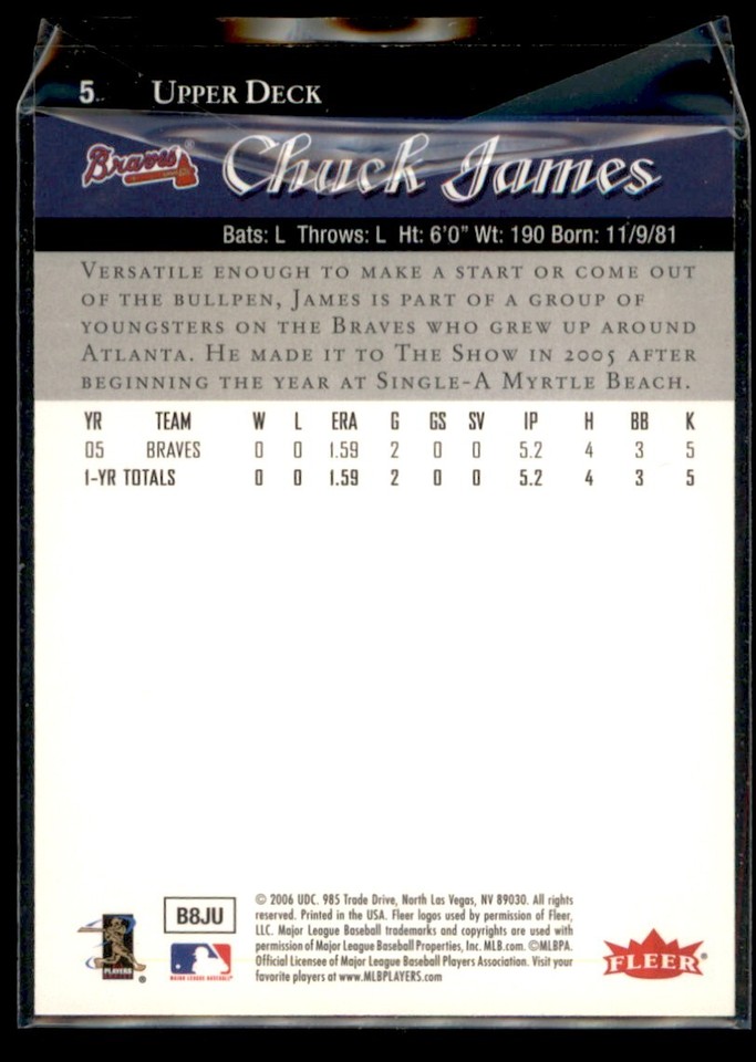2006 FLAIR SHOWCASE CHUCK JAMES ATLANTA BRAVES #5 | eBay