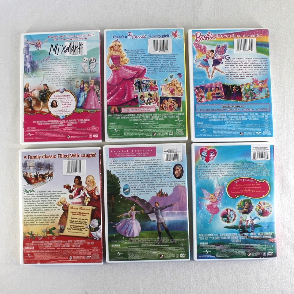 Barbie DVDs Lot of 19 Kids Collection Fairy Secret Mermaid Tale Diamond ...