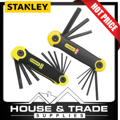 Stanley Hex Key Set 8 & 9 Piece METRIC & SAE Folding 69-264 69-265 ...