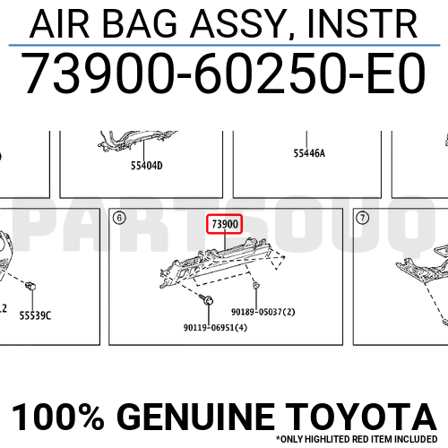 7390060250E0 Genuine Toyota SAFETY DEVICE ASSY, INSTR 73900-60250-E0 | eBay