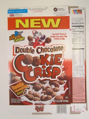 Empty GENERAL MILLS Cereal Box 2006 NEW Double Chocolate COOKIE CRISP ...