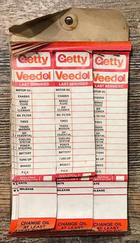 15 - Vtg. Getty Veedol Oil Auto Door Jam Service Station Stickers NOS ...
