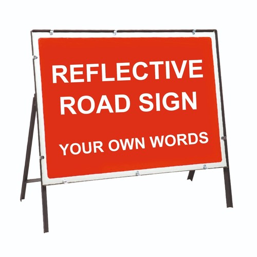 metal road work signs personalised reflective zintec including frame ...