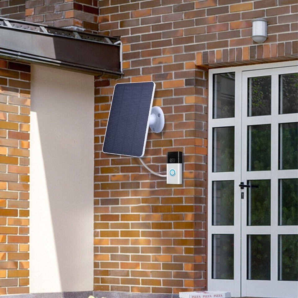 For Ring Video Doorbell Solar Panel Efficient Charging Easy ...